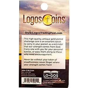 John 3:16 Coin, for God so Loved The World Bible Verse Challenge Coin, Memory Verse Pass Along Handout for Bible Study and Sunday School, Cross Coin Pocket Token, Religious Gift