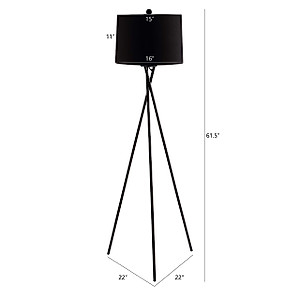 Safavieh FLL4084A Lighting Collection Parsen Black Tripod 62-inch (LED Bulb Included) Floor Lamp