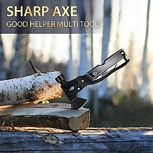 Men Women Gifts Multitool Hatchet Camping Essentials Survival Multi Tool 14-in-1 Fathers Day Brithday Gift for Dad Him Son Her Hiking Backpacking Gear Axe Hammer Saw