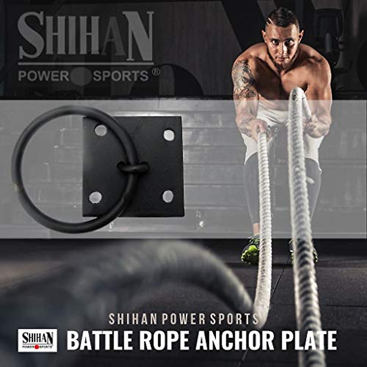 Shihan Battle Rope Anchor Plate for Wall or Floor Fixing Vertically Horizontally Power Sports TS-3