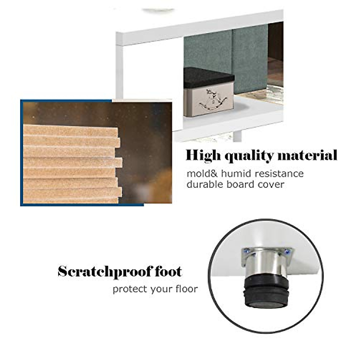 Jerry & Maggie - Magic Cube Nightstands Japanese Tatami Classic Modern Style - 2 Tier Rectangle Hallow Design Night Stand Storage Bedside Table Storage White