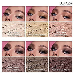 LUXAZA 6PCS Eyeshadow Stick Set,Shimmer Pearl Pink And Neutral Brown Metallic Eyeshadow Pencil Crayon Eye Brightener Makeup With Smudge Proof,Long Lasting Cream Eye Shadow And Eyeliner Pen Set
