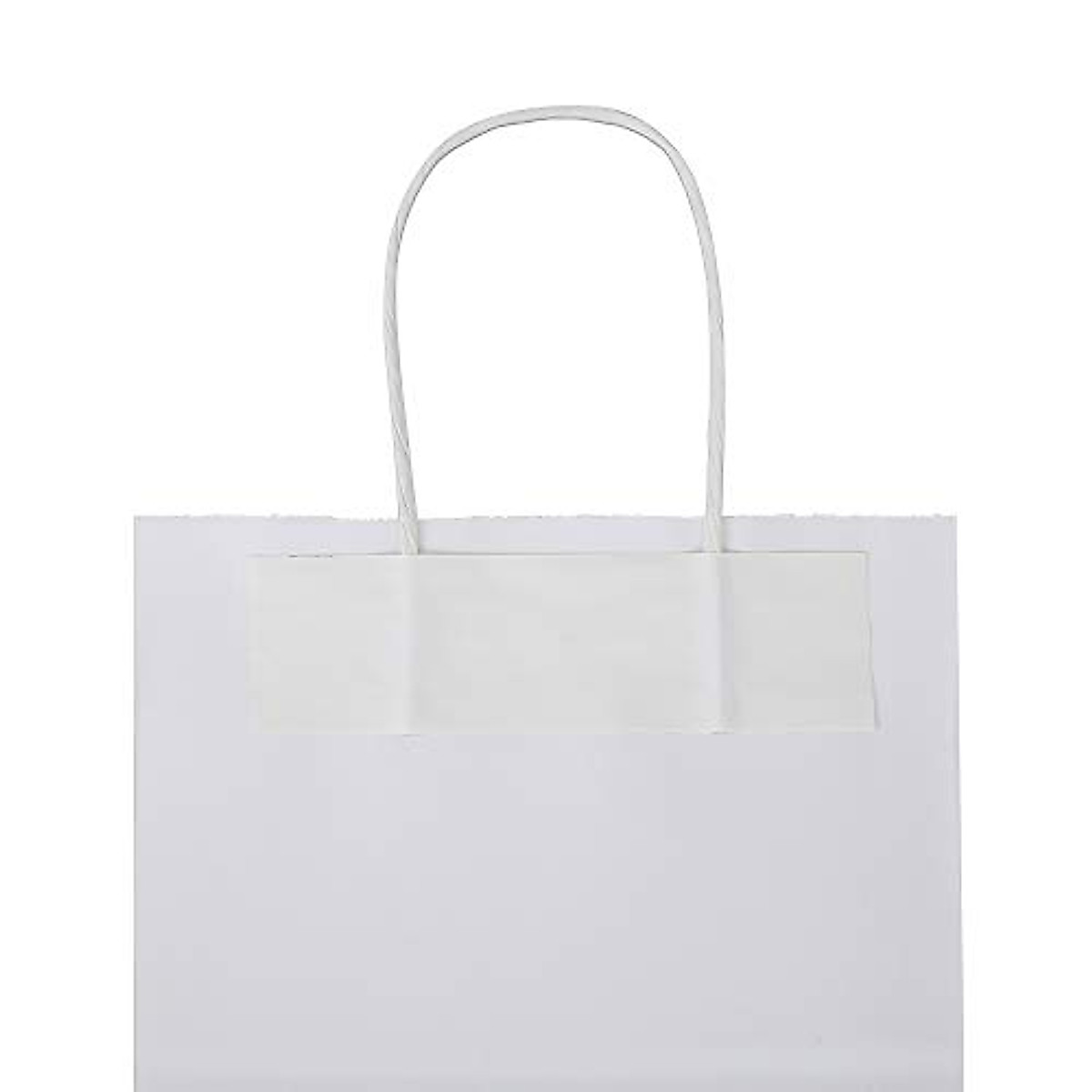 bagmad 50 Pack Sturdy Medium White Gift Paper Bags with Handles Bulk, Kraft Bags 8x4.75x10 inch, Craft Grocery Shopping Retail Party Favors Wedding Bags Sacks (White, 50pcs)