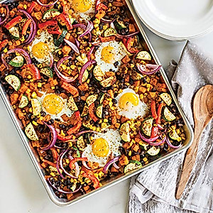 Nordic Ware Natural Aluminum Commercial Baker's Half Sheet, 2-Pack, Silver and Nordic Ware Naturals Big Sheet, Silver