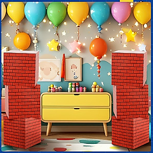 6 Pcs Brick Block Boxes 11.8 Inch, Halloween Trunk or Treat Decorations, Party Favor Box, Mystery Boxes, Props Boxes for Game Party Decorations Birthday Party Supplies