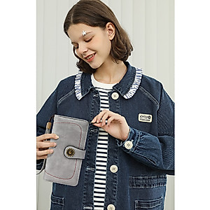 OPAGE Wallets for Women PU Leather Credit Card Holder with RFID Blocking Large Capacity Wristlet