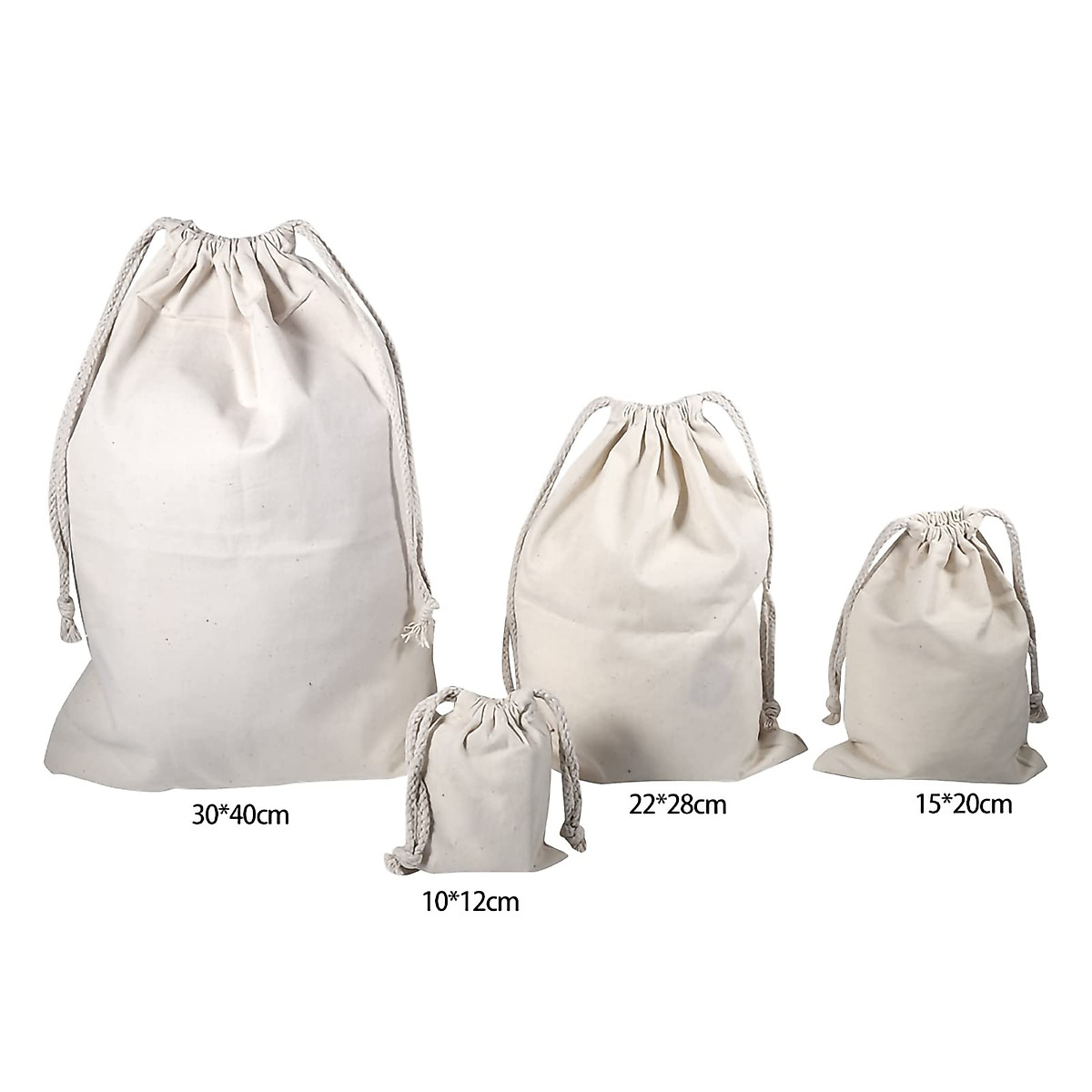 Bags Cotton Stuff Bag Household Plain Cotton Drawstring Storage Laundry Sack Stuff Bag for Travel Home Use(22x28cm)