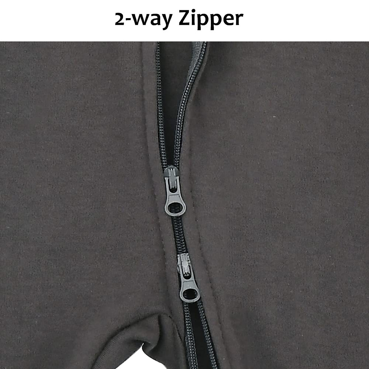 Aablexema Baby Pajamas with Feet and Mittens 2-Pack Zip Up Infant Cotton Long Sleeve Footies Sleep and Play(Light Grey & Black Grey,0-3m)