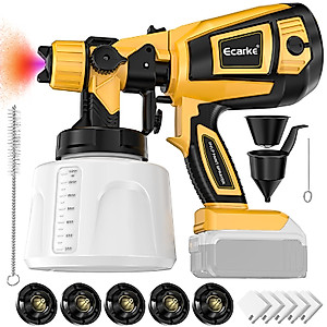 Cordless Paint Sprayer for DeWALT 20V: 3 Spray Patterns HVLP Spray Paint Gun -160W 650m1/min Flow max with 15 Accessories for Latex Paint, Paint,Walls,Door,Tools Home etc(Battery NOT Include)