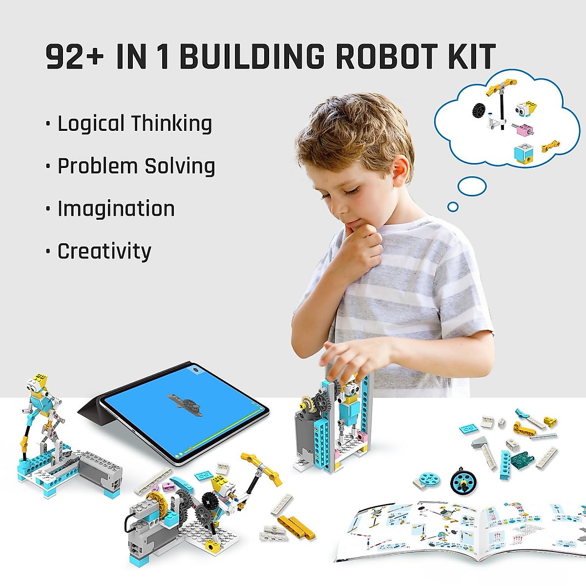 Makerzoid Smart Robot,72-in-1 STEM Educational Toy, Electronic Building Robot Toy, Robotics Kit, Learning Kit, Logical Training Kit, DIY Robot Building Kit for Kids, Boys and Girls Ages 6+