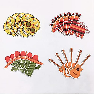 Hawaiian Decor ating ating 16pcs Topper Birthday Beautiful Festival Fruit Horse Insert (Skeleton Hawaii Party for Dessert, Guitar) Hawaiian Mexican Mexican Decor