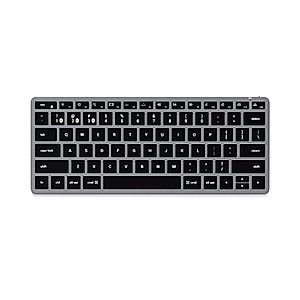 Satechi Slim X1 Bluetooth Backlit Keyboard – Illuminated Keys & Multi-Device Sync – for M2/ M1 MacBook Pro/Air, M2/ M1 iPad Pro/Air, M2 Mac Mini, iMac M1 - Space Gray