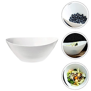 YARDWE White Pasta Serving Bowls Boat Shaped Bowl Toughened Glass Salad Bowl Heat Resistance Soup Bowl Small Side Dishes for Dessert Ice Cream