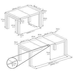 Mobili Fiver, Iacopo Extendable Dining Table, Pearled Elm, Made in Italy