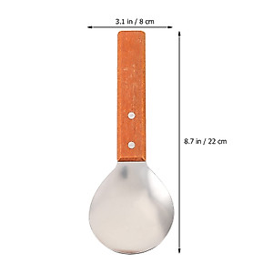 2Pcs Japanese Rice Spatula Versatile Non Stick Serving Spoon with Wood Handle Tofu Scoop Spoon for Home Kitchen Small
