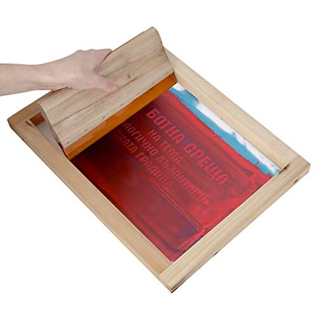 Colovis 23 Pcs Screen Printing Starter Kit, Include 3 Sizes Wood Silk Screen Printing Frame, Squeegees, Transparency Inkjet Film, Masking Tape and Ink Spatula