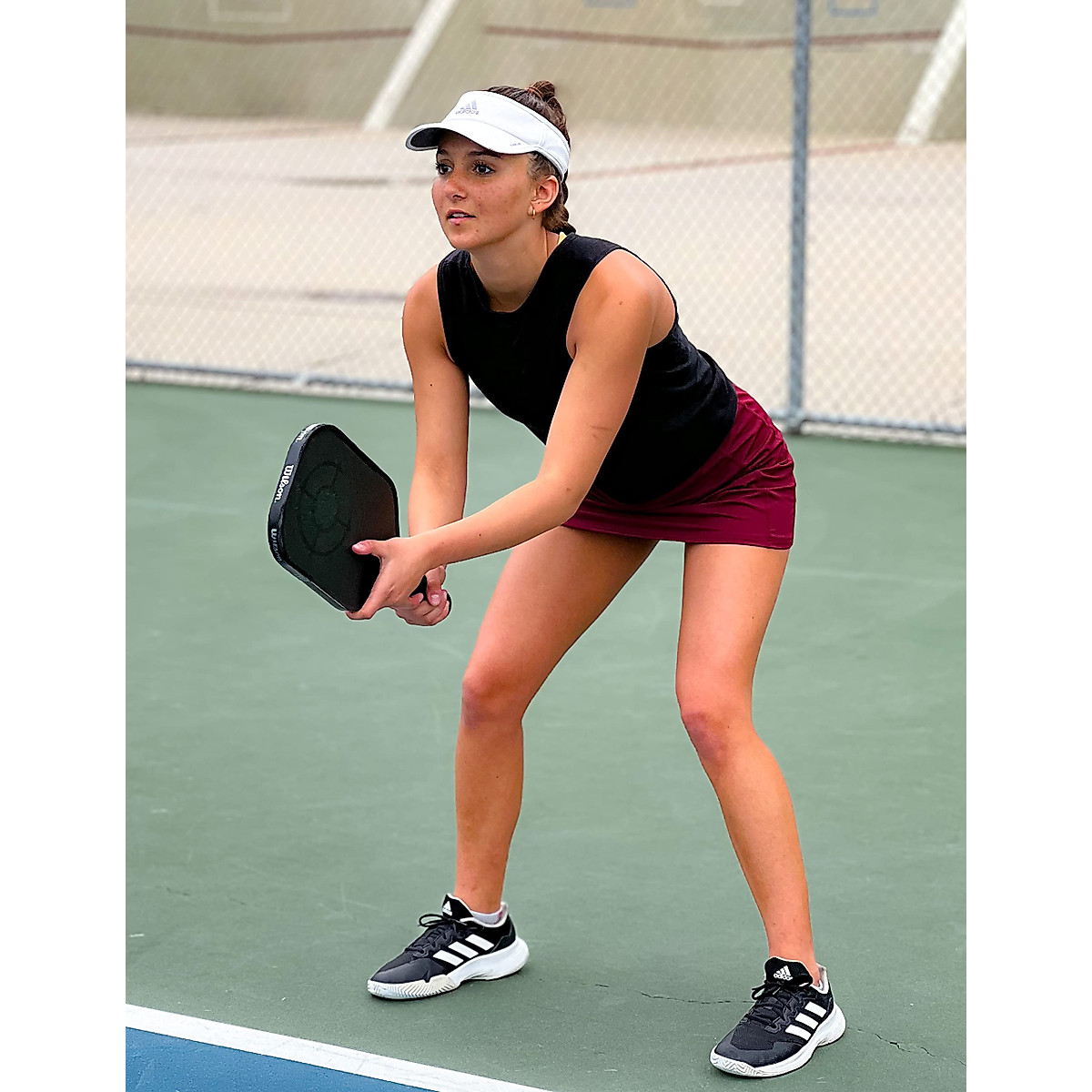 BLEVONH Womens Summer Tennis Skirts with Shorts Underneath, Pickleball, Athletic, Workout and Golf Skorts with Pockets Black Medium