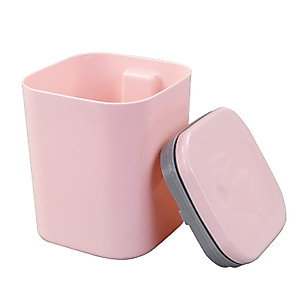 Vababa Mini Plastic Waste Can, 2 L/0.5 Gallon Push-Button Trash Can, Pink