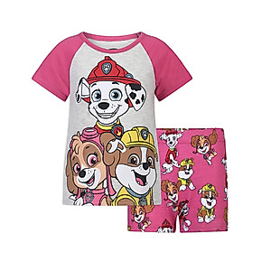 Nickelodeon Paw Patrol Girls Short Sleeve T-Shirt and Shorts Set for Toddler and Little Kids