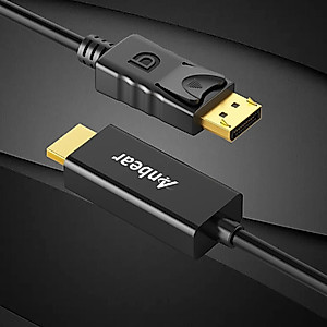 Anbear Display Port to HDMI Cable, Gold Plated Displayport to HDMI Cable 6 Feet(Male to Male) for DisplayPort Enabled Desktops and Laptops to Connect to HDMI Displays (1 Pack)