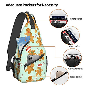 Mvirnsw Gingerbread Men Pattern Sling Bag Crossbody Backpack Hiking Travel Daypack Chest Bag Shoulder Bag For Women Men