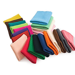 Tong Gu Leg Opening Cuffs Ribbed Trims Fabric Knitted Rib Stretch Tape Tubular Rib Cuffing Replacement DIY, 35 Colours (1 Pair, Black)