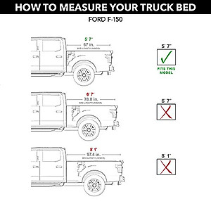 Tonno Pro Tonno Fold, Soft Folding Truck Bed Tonneau Cover | 42-305 | Fits 2009 - 2014 Ford F-150 5' 7" Bed (67") , Black