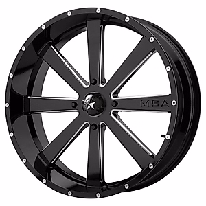 MSA Offroad Wheels M34 FLASH Gloss Black Milled Wheel with Aluminum (18 x 7. inches /4 x 156 mm, 0 mm Offset)