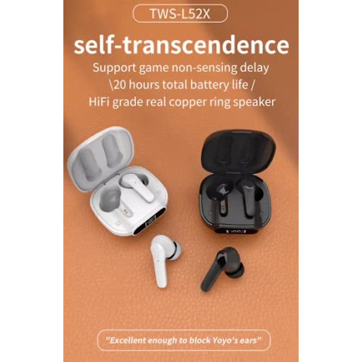 Wireless Earbuds, Bluetooth Ear Buds HiFi Stereo Sound Deep Bass Headphones with LED Charging Case for Samsung Galaxy A53 5G Touch Control, Noise Cancelling Mic, IPX7 Waterproof Earphones