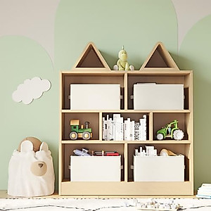 LayerSpace Storage Bins, Collapsible Storage Bins, 3 Pack Linen Fabric Storage Bins for Organization, Durable Storage Bins for Closet, Shelves, Clothes,Toys, 14.75" L*10.25" W*8" H, Beige