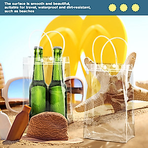 BadenBach 20 PCS Clear Gift Bags with Handles,6.3" x 9.8" x 3.1",Small Gift Bags Clear Goodie Bags Plastic Gift Bags with Handles for Wedding Birthday Baby Shower Party Favors Halloween Christmas