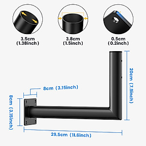 Ueevii Universal Wireless Bridge Bracket Mount/3.8cm Diam Wall-Mounted Mount/Sturdy and Durable/Wildly Used on Outdoor Wireless Bridge,Access Point and Other Scenarios/2-Pack