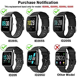 Acofit Silicone Smart Watch Bands Replacement Straps Bands for ID205L ID205S ID205U ID205G ID205 Veryfitpro Smart Watch Replacement Band for SW021 SW023 SW025 Smartwatch strap