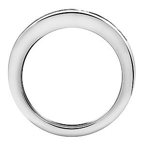 VIP Jewelry Art 1.00 Diamond Rings for Women Ct Tw Channel Set Diamond Ring Princess Cut Diamond Anniversary Wedding Ring In 14k White Gold Promise Rings For Couples Diamond Wedding Band