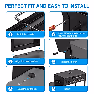 SafBbcue Griddle Hinged Lid for Blackstone 36 Inch Grill Griddle Top Accessories,36" Blackstone Griddle Hard Cover Hood with Thermometer for 36" Blackstone 1818 1825 1863 1866 Grill Griddle Lid Hinged
