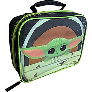 Star Wars The Mandalorian Baby Yoda Insulated Lunch Bag (Black-Green)