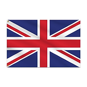 BannerBuzz Knitted Fabric UK FLAG with Grommets International Flags of the World with Multiple Sizes (9' W X 6' H)
