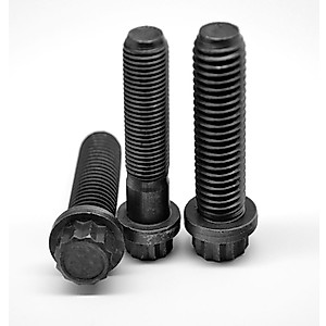 5/8-11 x 4 Coarse Thread 12-Point Flange Screw Alloy Steel Thermal Black Oxide Pk 5