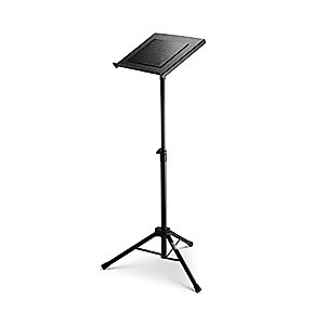 On-Stage LPT7000 Deluxe Laptop Stand (Portable, Folding Workstation for Laptops, Tablets, Phones, Mobile Devices, and Controllers, Adjustable Height and Tilt, Nonslip Platform and Feet, Metal, Black)