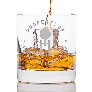 STAR TREK Property of The Original Series Etched Rocks Whiskey Glass - Officially Licensed, Premium Quality, Handcrafted Glassware, 11 oz. - A Collectible Gift for Series Lovers & Special Occasions
