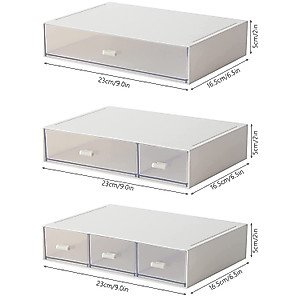 Desk Organizer-3 Tier Stackable Storage Drawers with 6 Compartments White Stackable Drawers Great for Desk Storage, Makeup Storage Bathroom Organization Accessories Etc (White)