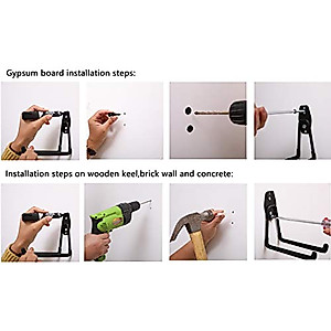 NETWAL Garage Hooks 10 Pack Storage Organization, Heavy Duty Wall Mount Steel Hook for Organizer Power Tools, Ladders,Bicycles,Garden Black