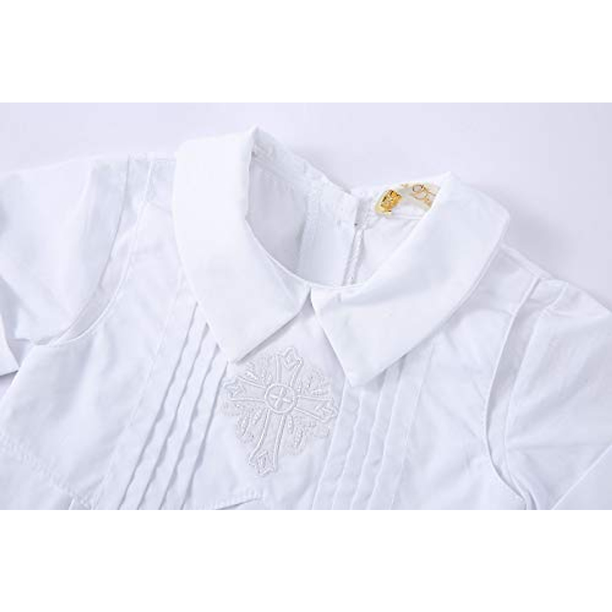 Bow Dream Baby Boy's 3 Pcs Christening Baptism Outfit Infant Romper Short Sleeve 12-18 Months