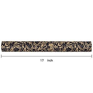 RUSPEPA Kraft Wrapping Paper Roll - Navy Floral Pattern Great for Birthday, Party, Wedding - 17 Inches X 32.8 Feet