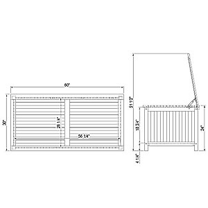 Cambridge Casual Arie Superior Indonesian Teak Storage Box, 60-Inch