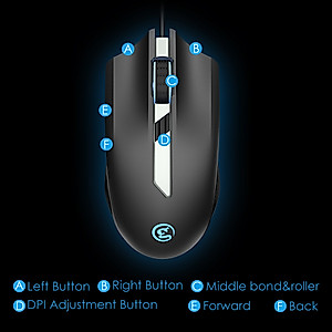 GameSir GM100 Gaming Mouse Wired Ergonomic Game USB Computer Mice RGB Gamer 6 Buttons Desktop Laptop PC Gaming Mouse