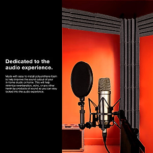 Sonic Acoustics 12 Pack Acoustic Foam Panels 7" X 7" X 12" Sound Absorbing Panel, Bass Trap Studio Foam, Corner Block Finish, Sound Panels Soundproof Sound Insulation Absorbing