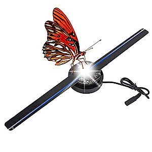 Vbestlife 3D Hologram Fan, Advertising Display with 224 LED Light Beads, LED 3D Advertising Projector for Business Store Shop Bar, Supports WiFi, PC,APP(Black)