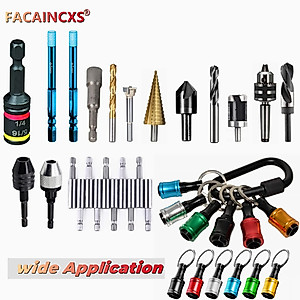 12PCS Bit Holders 1/4 Socket, Hex Shank Screwdriver Bit Holder for Impact Driver Drill Bit Keychain Extension Bar Quick Release Easy Change, Screwdriver Bit Holders for Tools & Home Improvement Gift