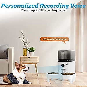 Sobralik Automatic Cat Feeder with Camera for Two Cats, 5L Auto Pet Feeder with 1080p Hd Video & 2-Way Audio, Portion Control, Dual Power Supply, Voice Recorder, 2.4G Wi-Fi Enabled